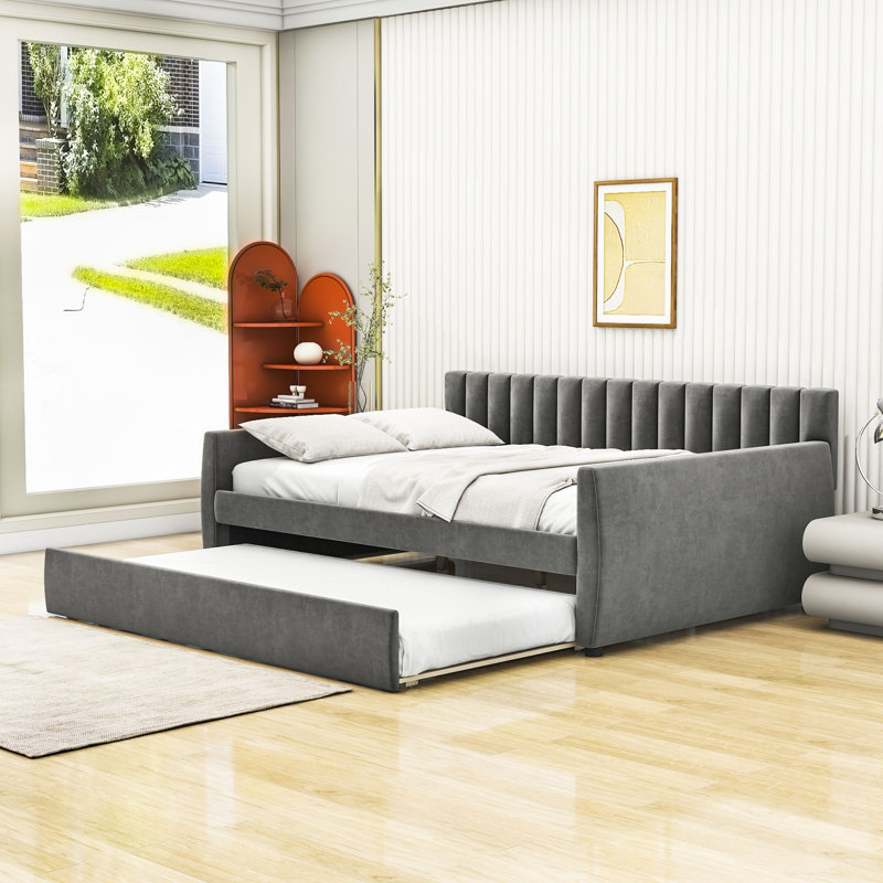 Hokku Designs Basmala Full Double Daybed with Trundle Wayfair